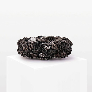 DEBIMY Rose Flower Crystal Purses Sparkly Rhinestone Evening Clutch for Women Wedding Party Cocktail Handbags Silver