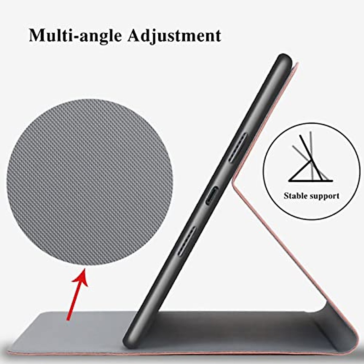 MEOORHE Comfortable Business Leather Tablet Case for Samsung Galaxy A7 Lite A8 A 10.1 Slim and Light Design Folio Adjustable Support Protector Cover(Light Blue,A7 Lite 8.7 2021 T220)