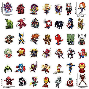 Superhero Stickers for Water Bottles Waterproof,100pcs Laptop Stickers for Boys Kids Teens Adults,Vinyl Bumper Stickers for Skateboard Luggage Guitar Motor Bike Car Decal Cool Party Favors