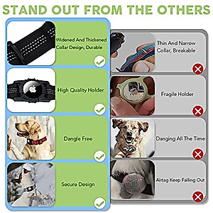 CYFIBYNO 3 Pack AirTag Dog Collar, Reflective Apple Air Tag Dog Collar, Dog Collar with AirTag Holder Adjustable Nylon Air Tag Accessories Pet Collar for Small Medium Large Dogs (Small (12.5"-14"))