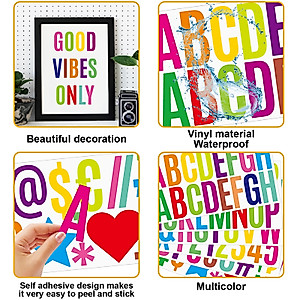 Bemeol 500 Pieces 30 Sheets Large Letter Stickers 2.5 Inch Alphabet Letter Stickers Self Adhesive Letters for Bulletin Board Mailbox Door Classroom Home