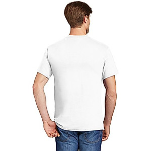 Hanes TAGLESS 6.1 Short Sleeve Tee with Pocket, L-White