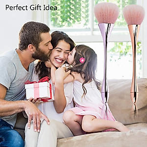 Large Powder Brush, Gomigle 2 Sizes Bronzer Brush, Blush Brush for makeup, Foundation Brush, Kabuki Brush, Professional Fluffy Loose Setting Powder Brush