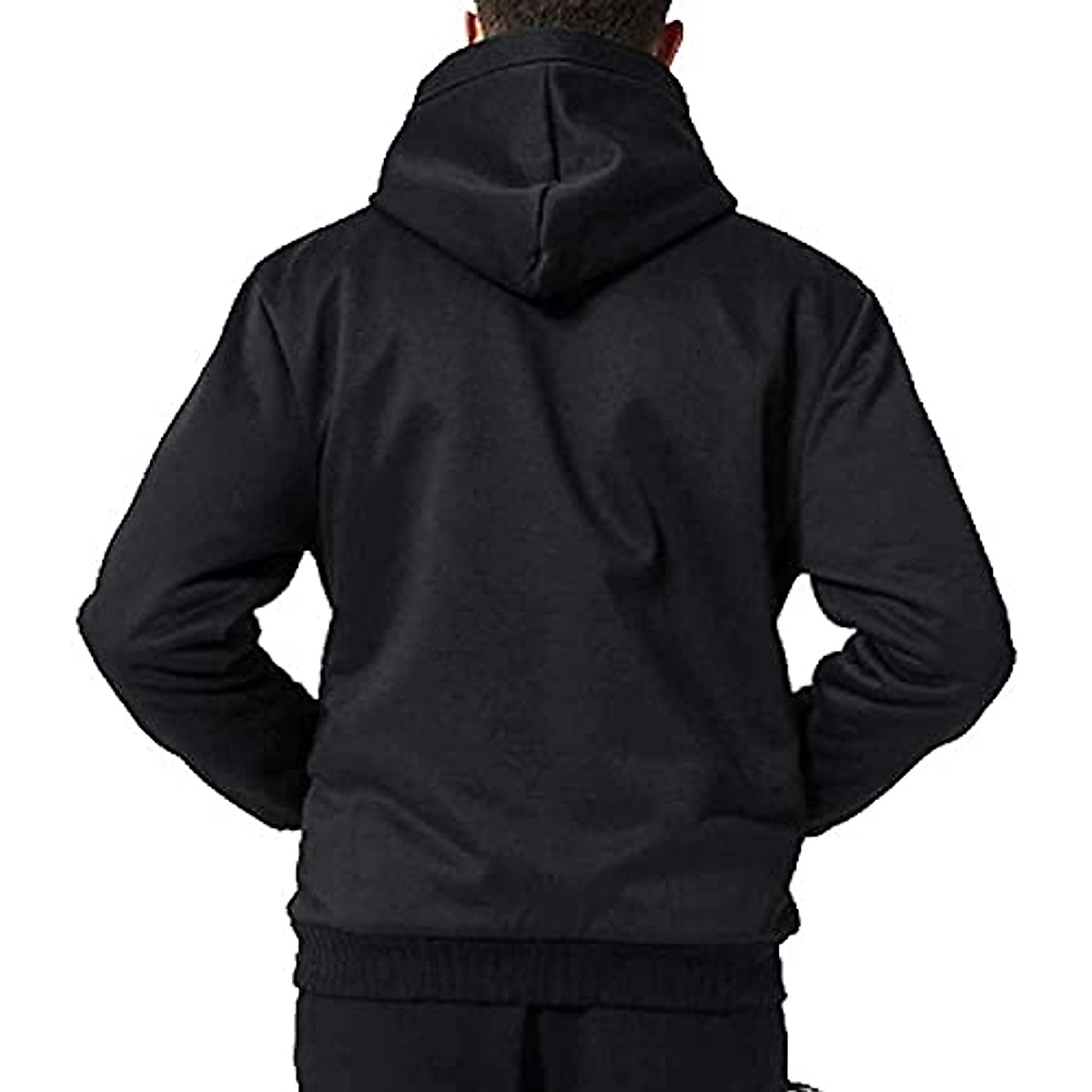 SCODI Hoodies for Men Winter Fleece Sweatshirt - Full Zip Up Thick Sherpa Lined 0010-Black-M