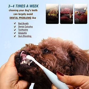 MISSELF Ultra Soft Nano Dog Toothbrush Kit for Small Breed, Silicone 360 Pet Tooth Brushes for Dogs Cat,Canine Dental Care Set of 3 Different Shapes