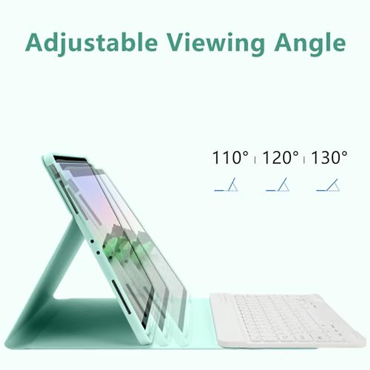 TQQ for iPad Air 13-inch (M2) 2024 & Pro 12.9 inch 2022 Case with Keyboard, Keyboard case for 12.9-inch iPad Pro 6th/5th Generation - with Pencil Holder for New iPad Air 13-inch/iPad Pro 12.9 Green