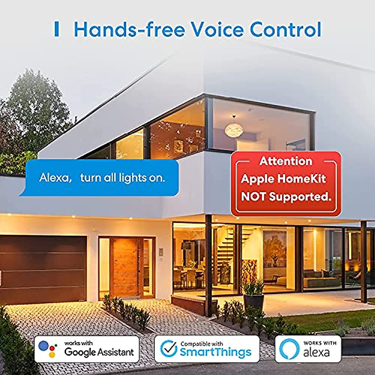 3 Way Smart Light Switch (Neutral Wire Required), Meross 2.4G WiFi Light Switch Supports Alexa, Google Assistant and SmartThings, Voice Control and Schedule (1 Pack)