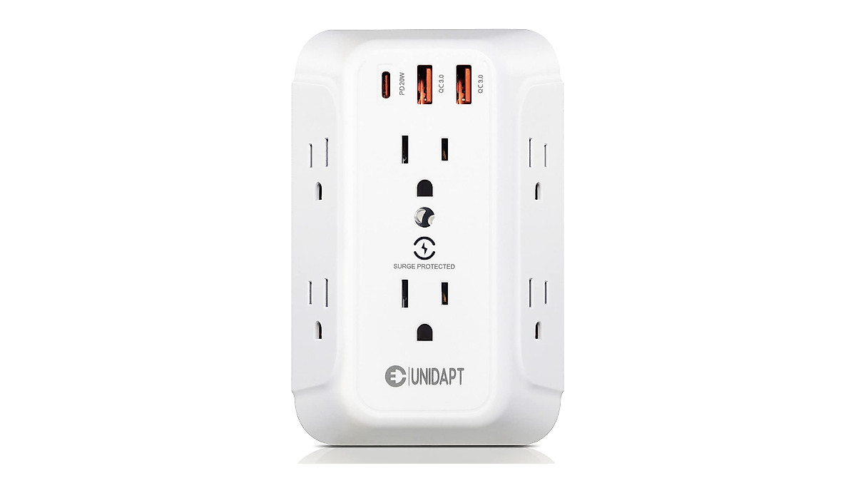 20W Multi Plug Surge Protector with USB | Unidapt Power Strip