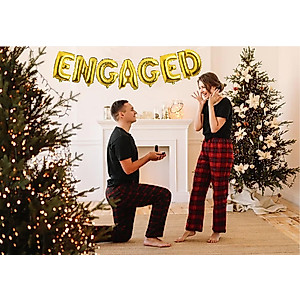 Gold 16INCH Engaged Party Balloon Engagement Golden Aluminum Foil Letters Balloons for Woman Girls Bridal Shower Party Engagement Decorations Party Supplies