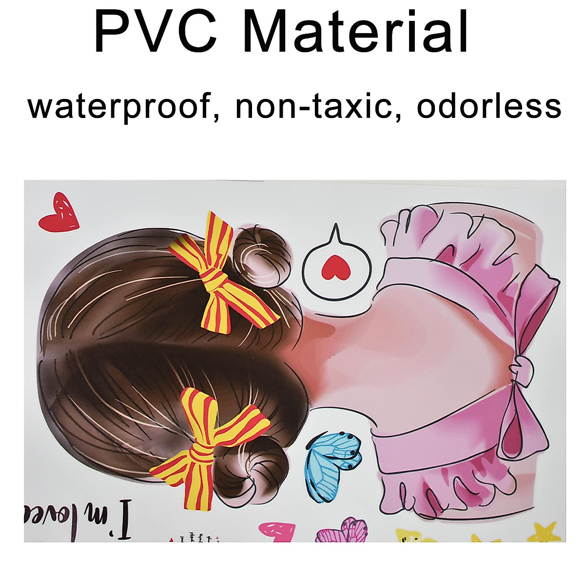 Pinenjoy Girl Magic I am Kind Inspirational Wall Decals Pink Princess Butterfly Wall Sticker Motivational Saying Postive Words Wall Decors for DIY Nursery Baby Kids Bedroom Playroom Classroom