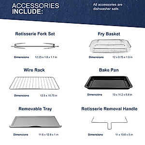 Elite Gourmet EAF9310 Digital Programmable Fryer Oven, Oil-Less Convection Oven Extra Large 24.5 Quart Capacity, fits 12" pizza, Grill, Bake, Roast, Air Fry, 1700-Watts, Black