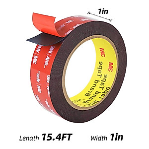 Double Sided Tape,3M VHB Heavy Duty Double Sided Tape,15.4FT Length, 1/2 Inch Width for Car, LED Strip Lights, Home Decor, Office Decor, Made of 3M™ VHB™ Tape (1/2in*15.4FT)