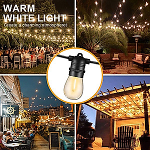 SUNAPEX Solar String Lights Outdoor Waterproof,48FT Solar Patio Lights with Shatterproof Edison Bulbs,Outdoor String Lights Solar Powered for Patio,Camping,Backyard