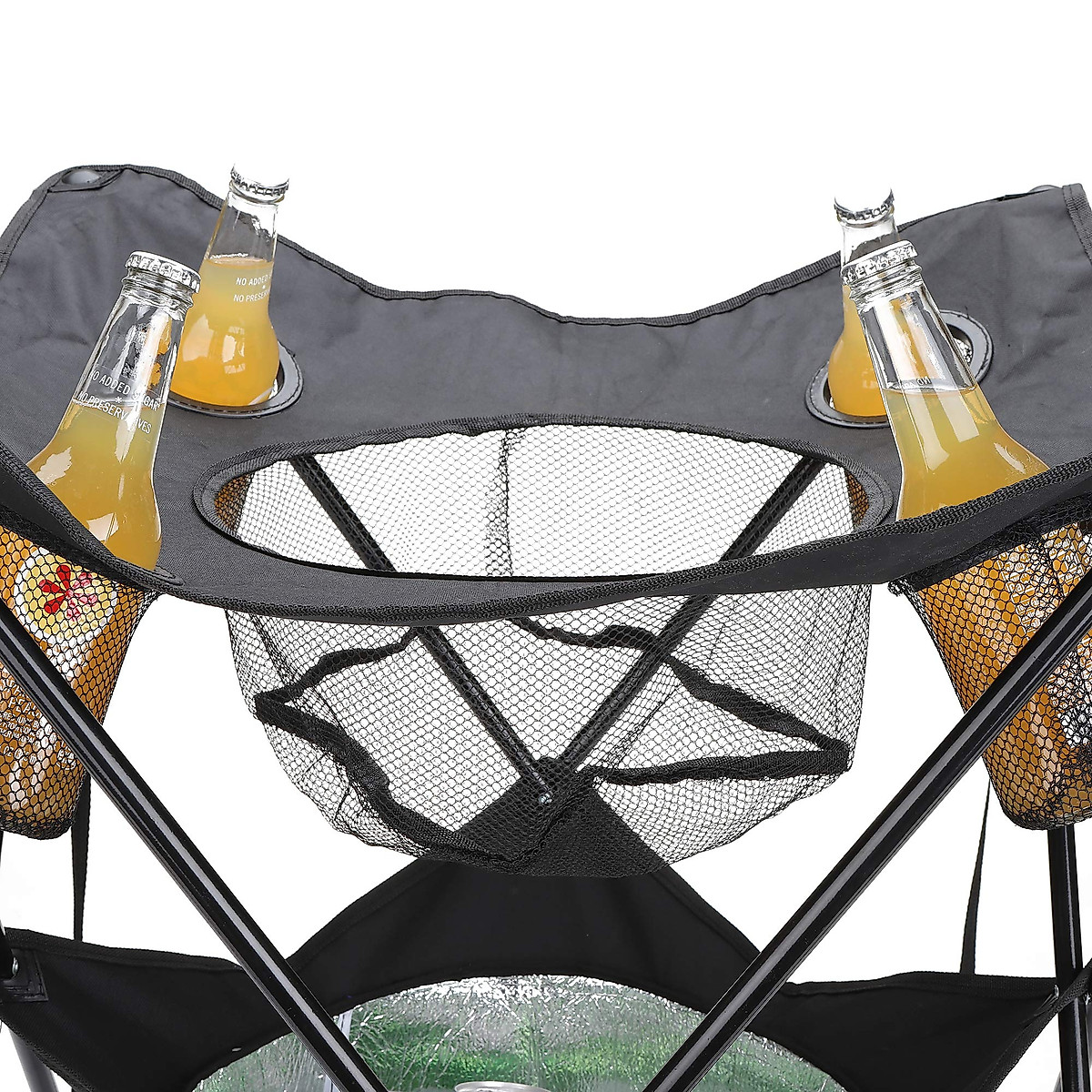 Mind Reader Folding Tailgate Table, 23.25" L x 23.25" W x 24.5" H, Black