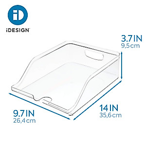 iDesign Crisp Plastic Refrigerator and Pantry Soda Bin, Modular Stacking Food Storage Box for Pop, Sparkling Water, Beer, Canned Goods, BPA Free, 14.03" x 10.4" x 3.75", Clear