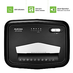 Aurora AU1830XA Heavy Duty Anti-Jam 18-Sheet Crosscut Shredder/30 Min Run Time/ 5-Gallon Pullout Basket and Casters