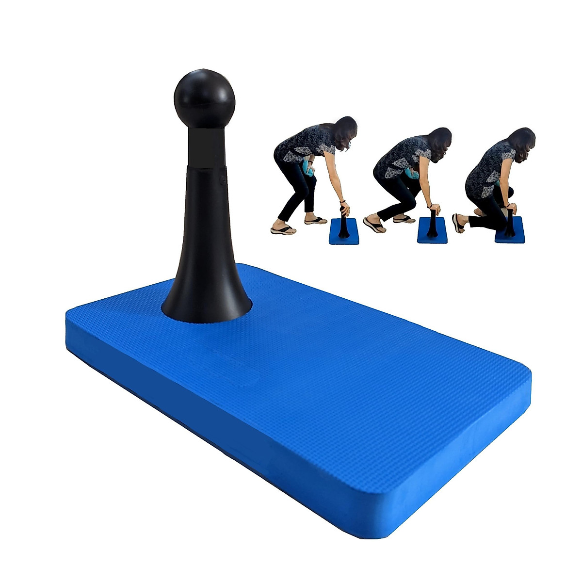 Innprodica Mobility Aid Tool Help-Me-Up Garden Kneeling pad with Support Post Handle Grip to Reduce Knee and Back Stress. to Help with Kneeling Exercising or Physical Therapy.
