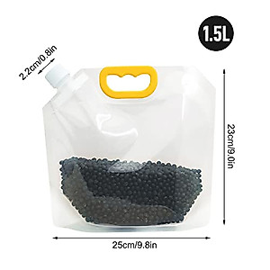 Algado 10Pcs Grain Moisture-Proof Sealed Bag,Reusable Food Storage Bags with Funnel,Transparent Food Storage Bags for Storage Beans, Grains