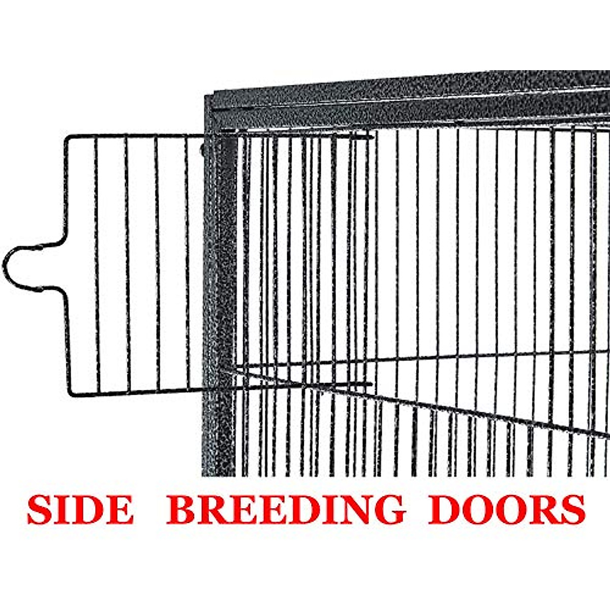 54" Pet Products Large Wrought Iron Breeding Bird Flight Cage Side Nesting Doors with Removable Rolling Stand