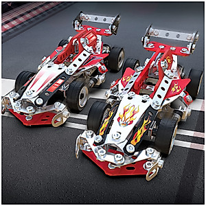 Meccano, 10-in-1 Racing Vehicles STEM Model Building Kit with 225 Parts and Real Tools, Kids Toys for Ages 8 and up