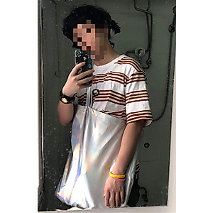 Laser Leather Holographic Vinyl Fabric Reflective Faux PU Leather for Clothing Bags DIY Bow Craft 11.8x53"