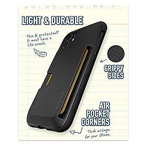 Smartish iPhone 11 Wallet Case - Wallet Slayer Vol. 1 [Slim + Protective] Credit Card Holder (Silk) - Black Tie Affair