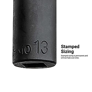 Capri Tools 3/8 in. Drive Shallow, Semi-Deep and Deep Impact Socket Set, Metric, 8 to 22 mm, 45-Piece