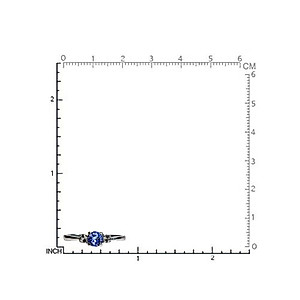 Silvershake Petite Genuine Tanzanite and White Sapphire 925 Sterling Silver Ring Size 8