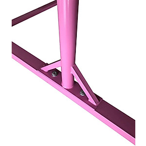 Athletic Bar Kids Gymnastics Junior Horizontal Kip Bar 3 to 5 FT Training Jungle Gym Expandable Adjustable Height 3 to 5 FT Tumble Weight Capacity 300 Pounds (Pink)