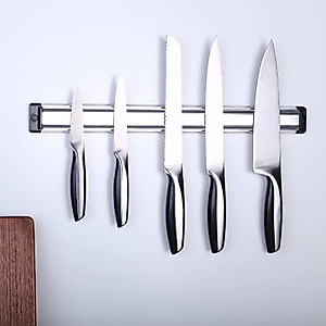 KITCHENDAO Magnetic Knife Rack - 17.5 inch - Knife Holder for Wall with Magnet -Knife Storage Bar Strip - Aluminum - Metal Knives, Utensils and Kitchen Sets Holder
