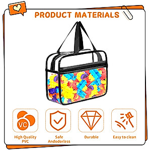 6 Packs Large Toy Storage Bags with Front Pocket, Dual Zippers and Portable Handheld Design, Clear Waterproof Toy Organizer Bags with Labels, Board Game Storage for Building Blocks, Puzzle