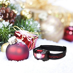 Vekkia Ultra Bright LED Headlamp-5 Lighting Modes,White & Red LEDs Head Lamp, Camping Accessories Gear. IPX6 Waterproof Headlight for Running,Cycling,Fishing,Hiking,Repairing. Batteries Included