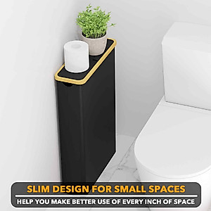 SpaceAid Extra Large Toilet Paper Storage with Lid, Hold up to 24 Regular Rolls or 18 Mega Rolls, Slim Toilet Paper Basket Holder Bin Container, Bathroom Accessories Organizer, Black