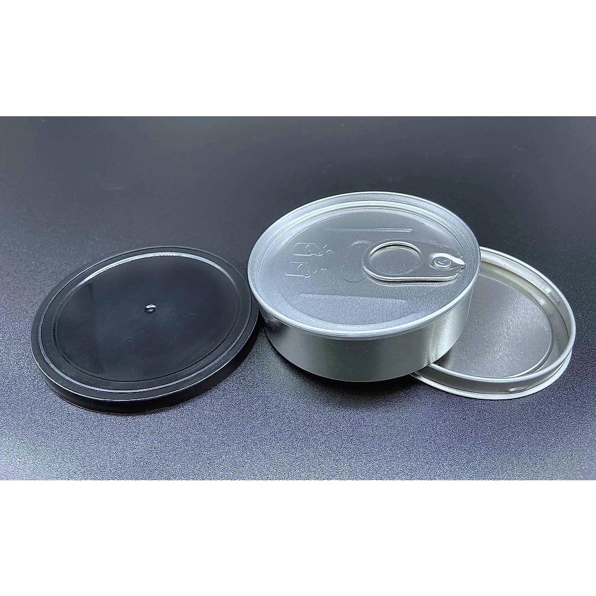 DOUKI 20sets Cali Self-seal Tin Can with Lid - Tuna Can Hoop Ring - NO TOOLS NEEDED