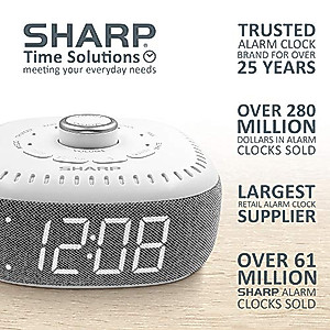 SHARP Sound Machine Alarm Clock with Bluetooth Speaker, 6 High Fidelity Sleep Soundtracks – White Noise Machine for Baby, Adults, Home and Office – White LED
