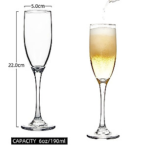 UMEIED Classic Champagne Flutes Set of 12, 6 Oz Elegant Stemmed Crystal Clear Champagne Glasses Sparkling Wine Glass for Wedding Anniversary Birthday Christmas