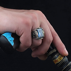 925 Sterling Silver Mens Ring, MysticTopaz GemStone Handmade Men Silver Ring, Turkish Silver Ring gifts for men handmade rings valentines day gifts for him