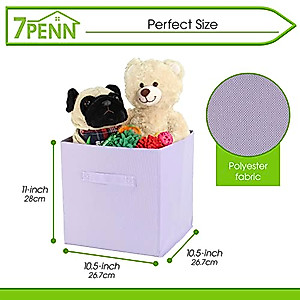 7Penn Basket Cube Storage Bins - 6pk Pastel 10in Square Collapsible Fabric Storage Cubes Organizer Bins for Playroom