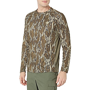Nomad Mens Pursuit Long Sleeve Shirt | Hunting Shirt W/Sun Protection, Mossy Oak Bottomland, X-Large