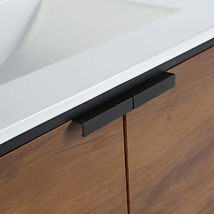 Fine Fixtures Hamilton Bathroom Vanity and Sink, 24 Inch Walnut - ADA Compliant