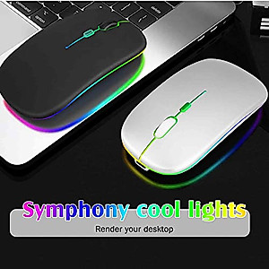 UrbanX 2.4GHz & Bluetooth Mouse Rechargeable Wireless Mouse for Amazon Fire HD 10/ Plus/Max 11 & All Kindle Devices Wireless Mouse for Laptop/PC/Mac/iPad pro/Computer/Tablet/Android -RGB LED Gold