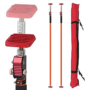 Cabinet Adjustable Support Pole, Upper Hand Work Support for Cabinet Jacks 3rd Hand Support System with Adjustable Length Non-Slip Pads and Telescopic Pole，Extends from 57" to 114", 2 Pack