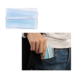 Kare & Kind 30x Facial Mask Storage Clip Folder - Reusable Cover Holder - Portable Mask Organizer to Protect and Store Disposable Masks Neatly - For Home Office Travel - Pink/Blue/Transparent