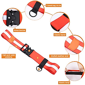 Travel Belt for Luggage Over Handle, Safecube Luggage Strap for Carry On Bag, Elastic Luggage Belt Strap for Suitcases Add a Bag, Adjustable Luggage Bungee Straps, Securing Luggage for Travel