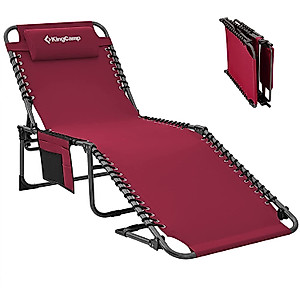KingCamp Lounge Chair, 74.8''x23.2''x14.5'', Wine