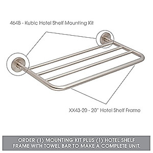 Ginger 464B/SN Hotel Shelf Mounting Kit, Kubic, Satin Nickel
