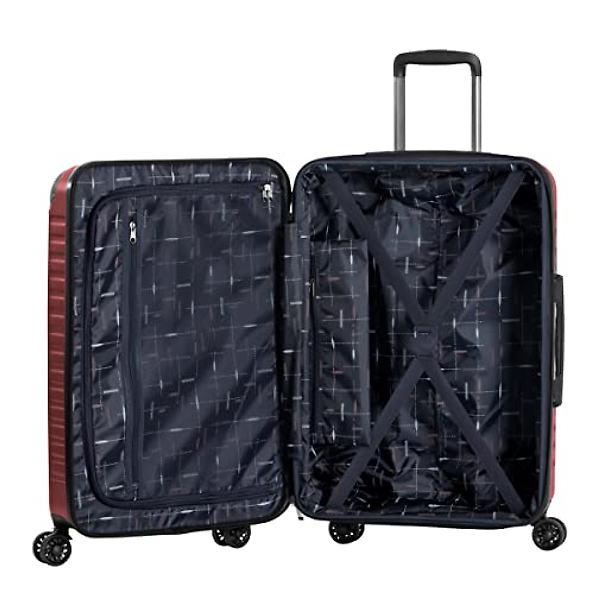 Ben Sherman Sunderland Spinner Travel Upright Luggage, British Red, 24-Inch Checked