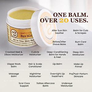 Sweet Bee Naturals - Sweet Bee Magic, All In One Healing Organic Skin Balm. Organic Skin Aid, Small Batch Crafted in USA, Certified Organic, All Natural Skin Aid- 2 Ounce Jar