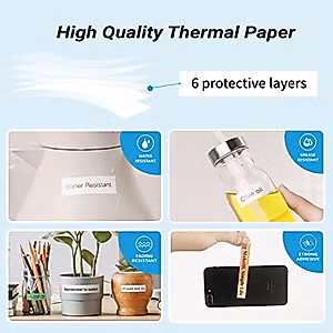Makeid Label Maker Machine with Tape HD (300dpi), Portable Bluetooth L1 Label Printer Handheld Label Printer Custom Stickers with Multiple Templates for Home Office Organization Easy to Use