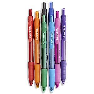 Paper Mate 1960662 Profile Retractable Ballpoint Pens, Assorted Colors, 8-Count